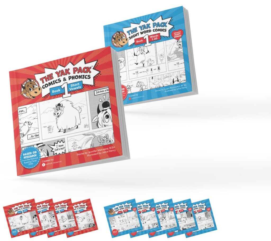 The Yak Pack - Phonics and Sight Word Comics